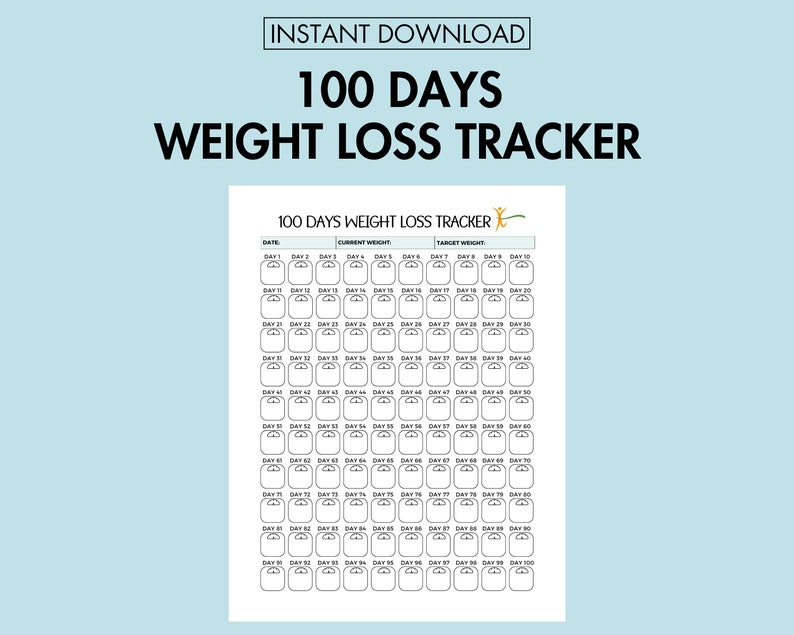 Weight Loss Tracker Printable Weight Loss Record Sheet PDF, Weight Loss ...