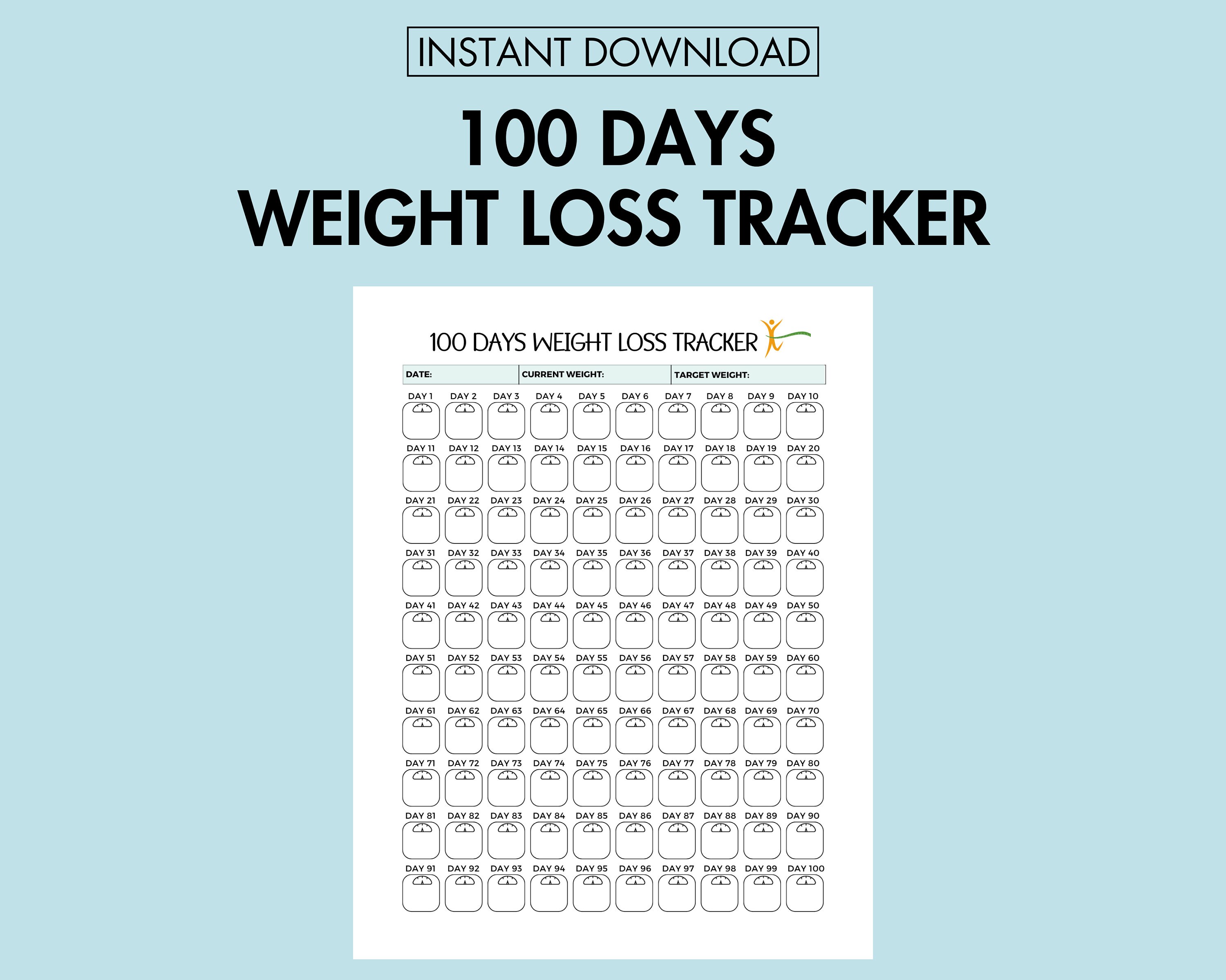 Weight Loss Tracker Printable Weight Loss Record Sheet PDF, Weight Loss ...