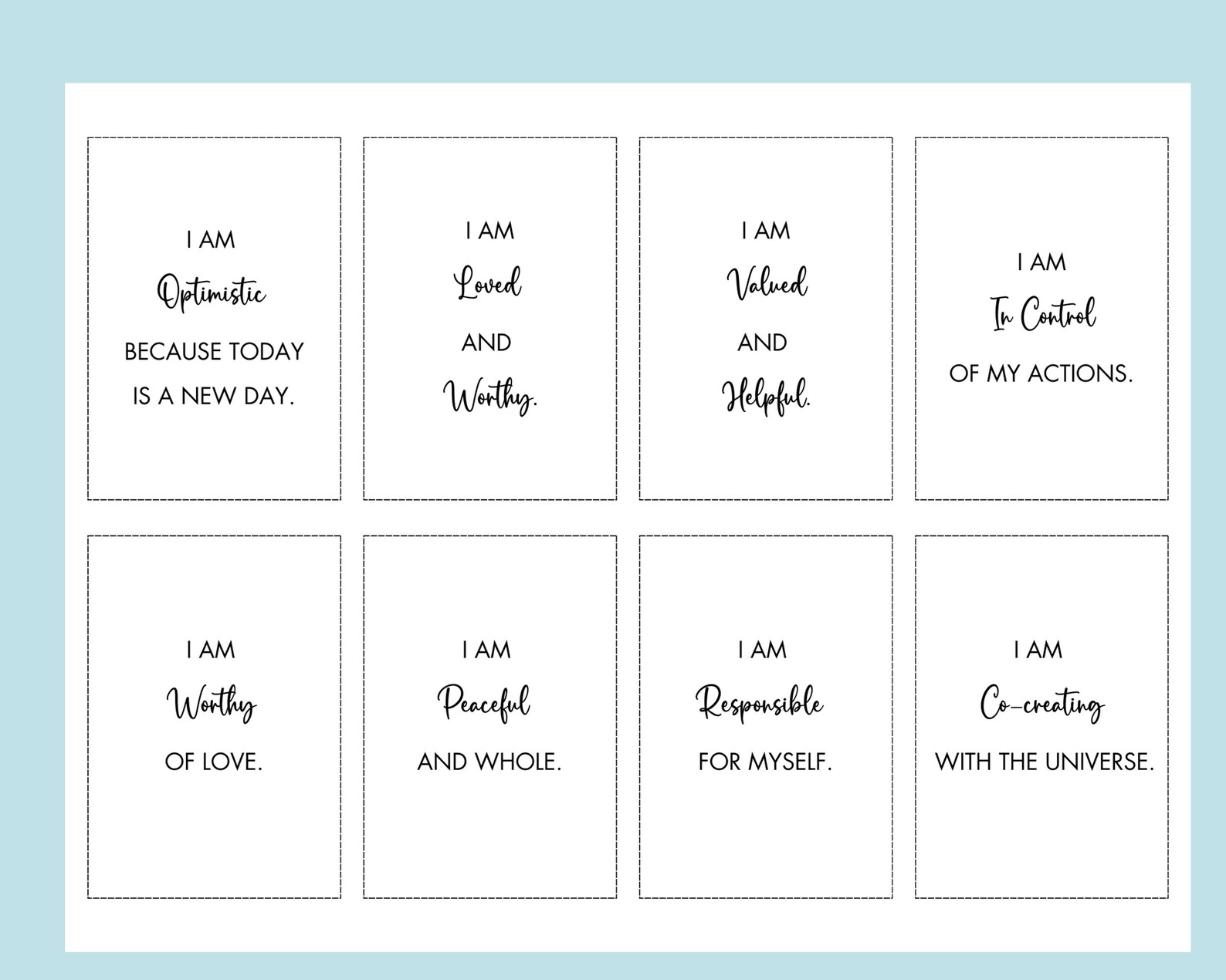 40 Positive Affirmation Cards Printable Manifestation Card PDF, Daily ...