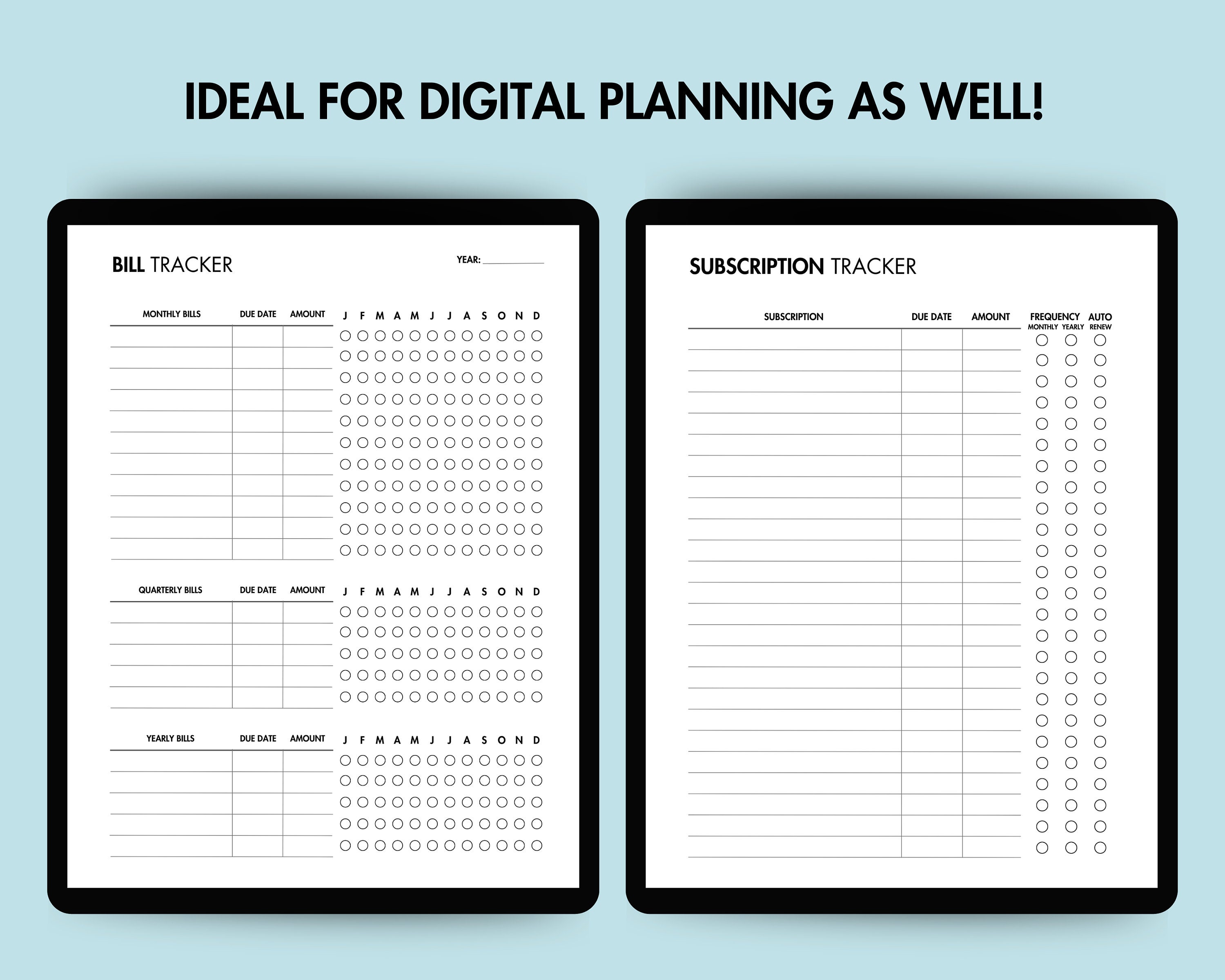 Subscription Tracker Printable Subscription Checklist PDF Monthly ...