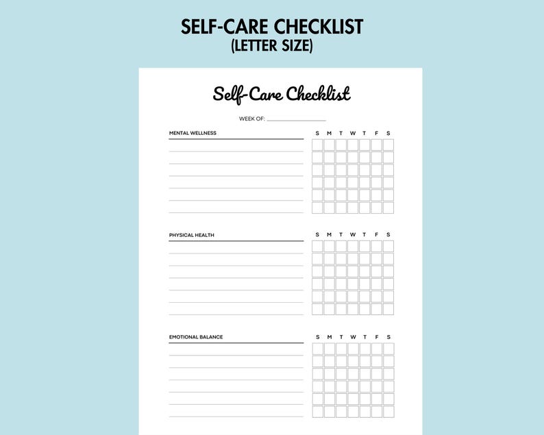 Daily Self Care Tracker Printable Mood Tracker Journal With Journal ...