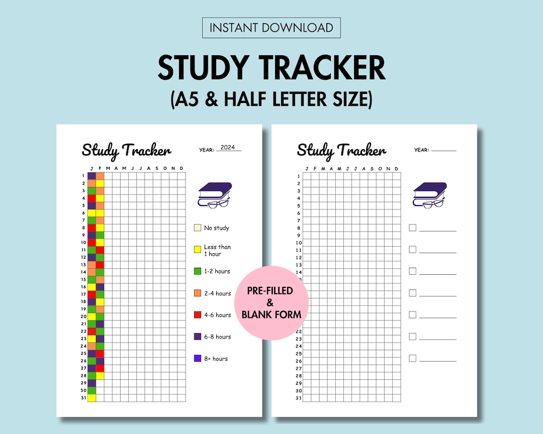 Study Tracker for Time Management Printable Daily Study Tracker for ...