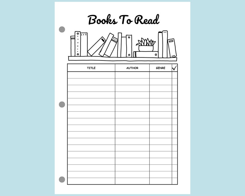 Book Tracker Printable Reading Tracker PDF Book Reading Planner ...