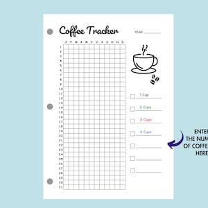 Coffee Tracker Printable Caffeine Tracker No Coffee Challenge, Year in ...