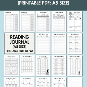 Reading Planner Bundle Printable Book Tracker Bundle PDF Reading ...