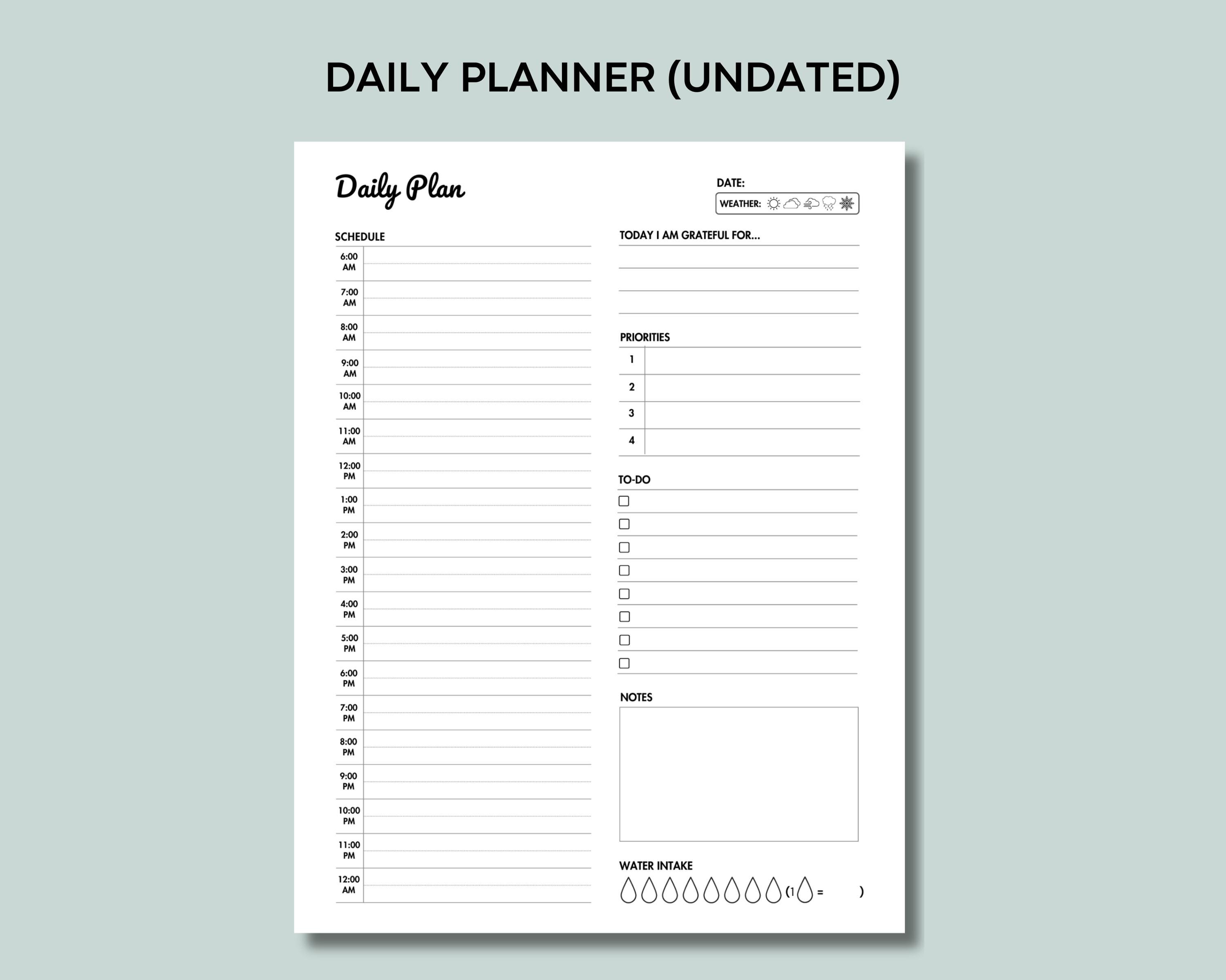 Undated Planner Set Printable Daily Weekly Monthly Planners With 2025 ...