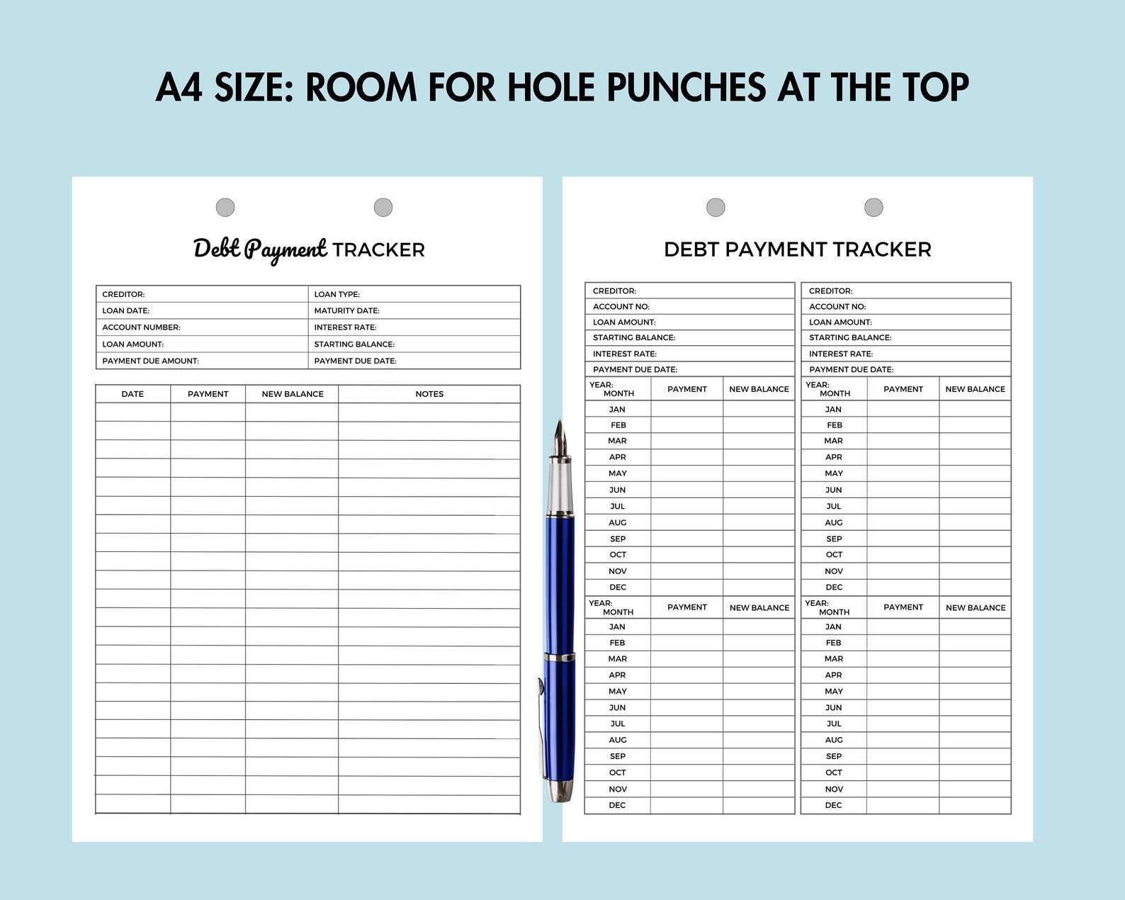Debt Payment Tracker Printable Debt Payoff Planner Finance Tracker PDF ...