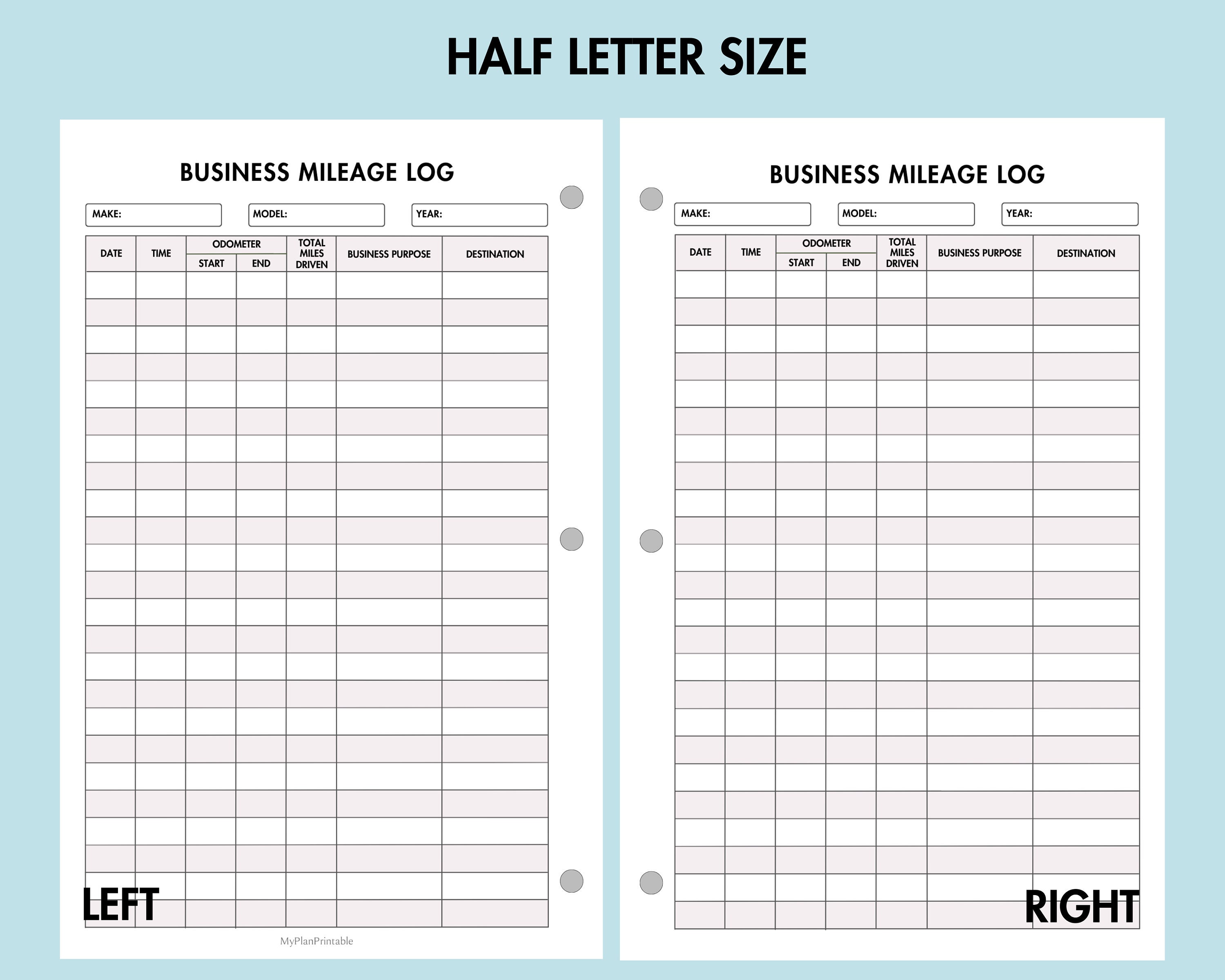 Business Mileage Tracker Log Printable Business Expense Tracker ...