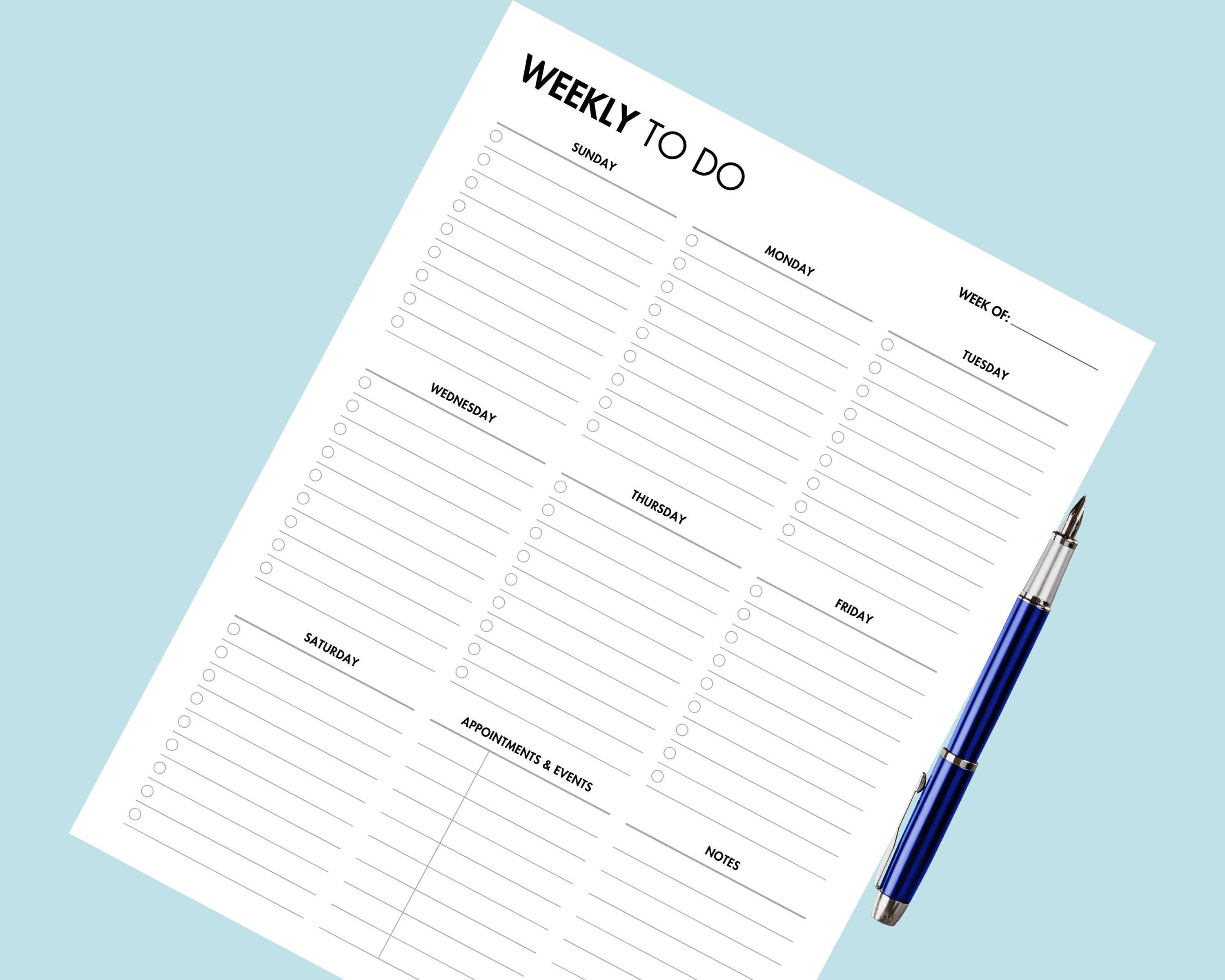 To Do List Planner Printable Time Management PDF Daily Weekly Monthly ...