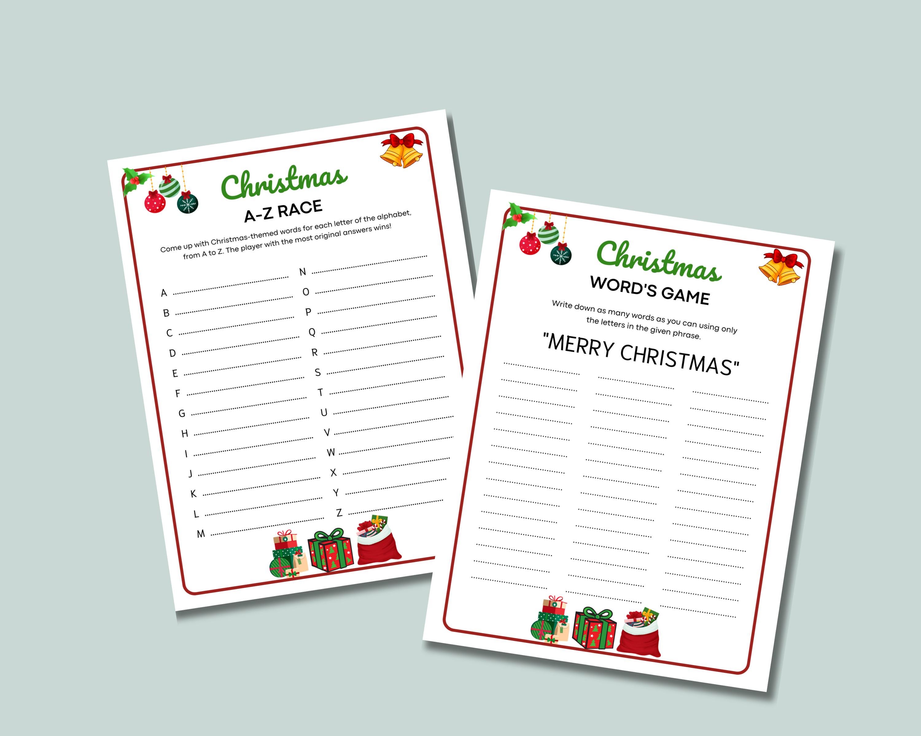 Christmas Game Bundle Printable Christmas Activity Holiday Party Game ...