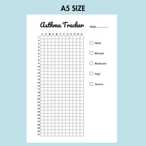 Asthma Tracker Printable Monthly Asthma Log & Inhaler Tracker ...