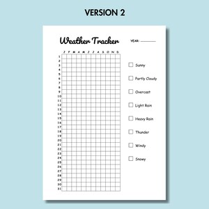 Weather Tracker Printable Journal Page Weather Printable Weather ...