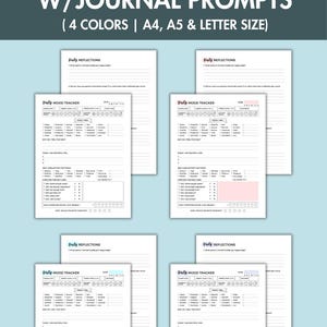 Daily Mood Tracker Printable Mood Journal With Journal Prompts PDF ...