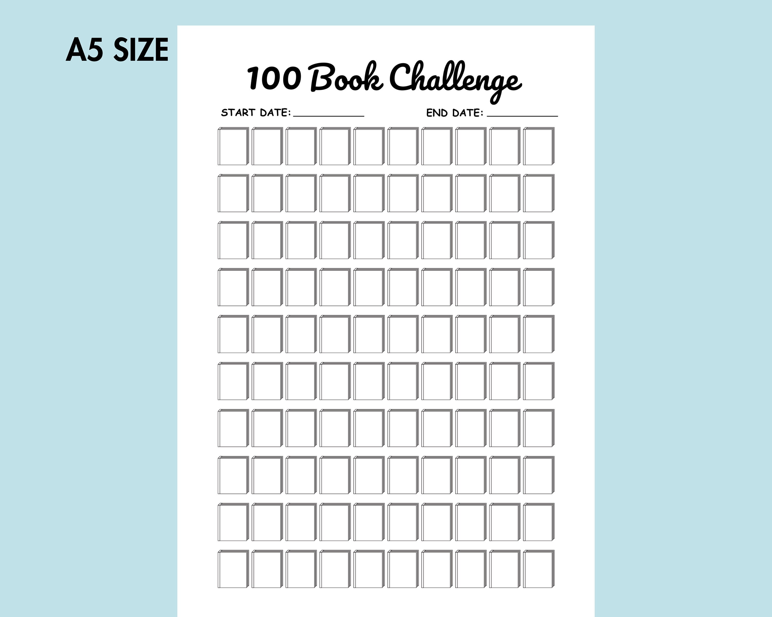Book Challenge Tracker Printable Reading Tracker PDF 100 Book Tracker ...