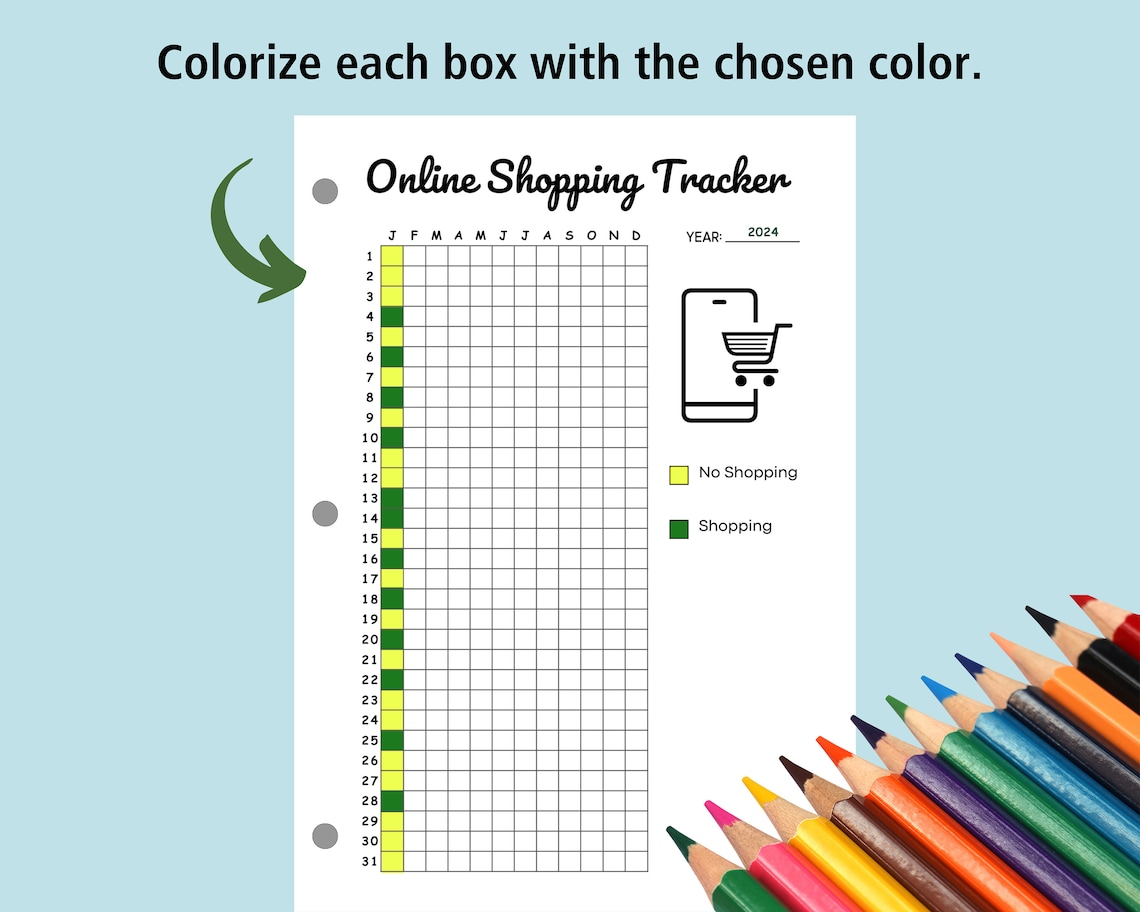 Online Shopping Tracker Printable Online Purchase Tracker, Year in ...