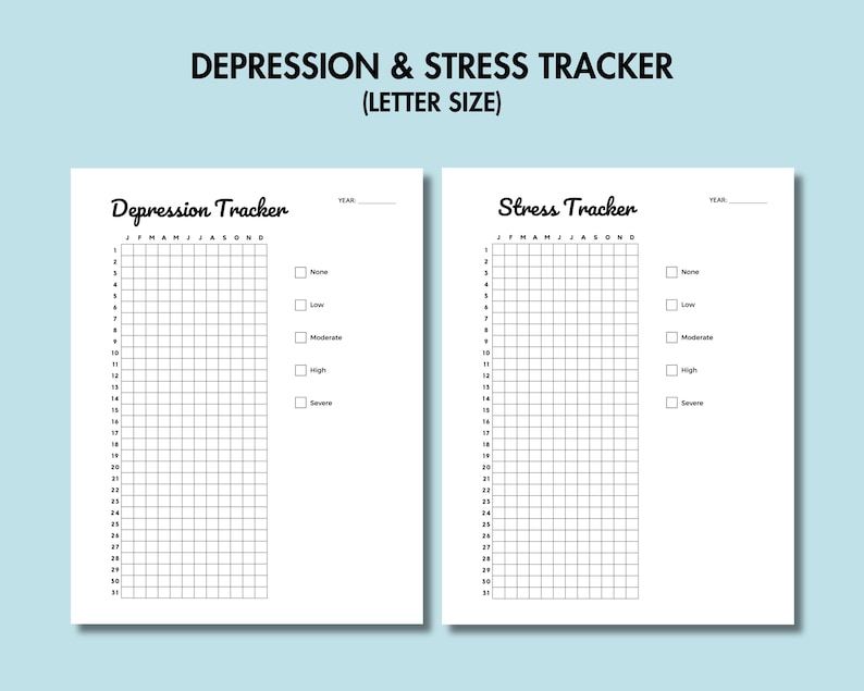 Mental Health & Mood Tracker With Journal Prompt Printable Anxiety ...