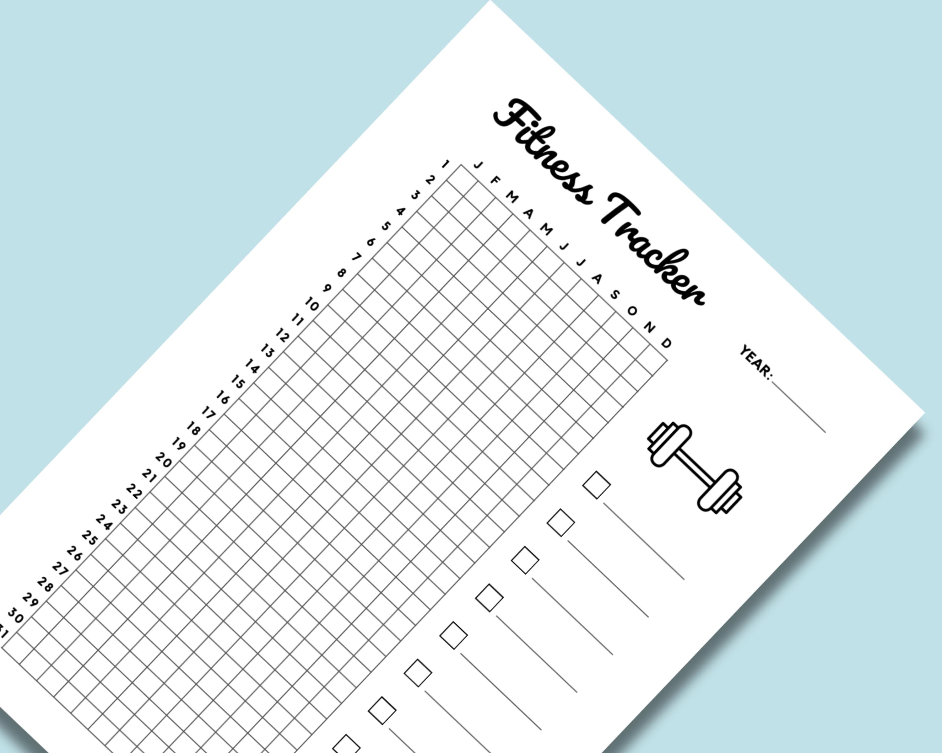 Fitness Tracker Printable Journal Page Fitness Log Exercise Tracker ...