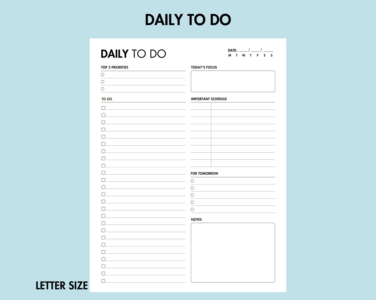 To Do List Planner Printable Time Management PDF Daily Weekly Monthly ...