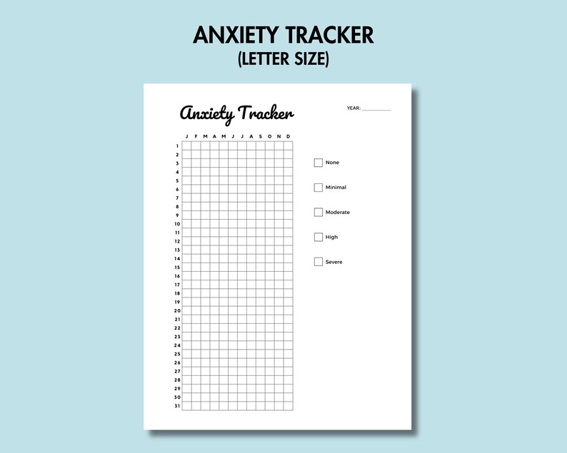 Mental Health & Mood Tracker With Journal Prompt Printable Anxiety ...
