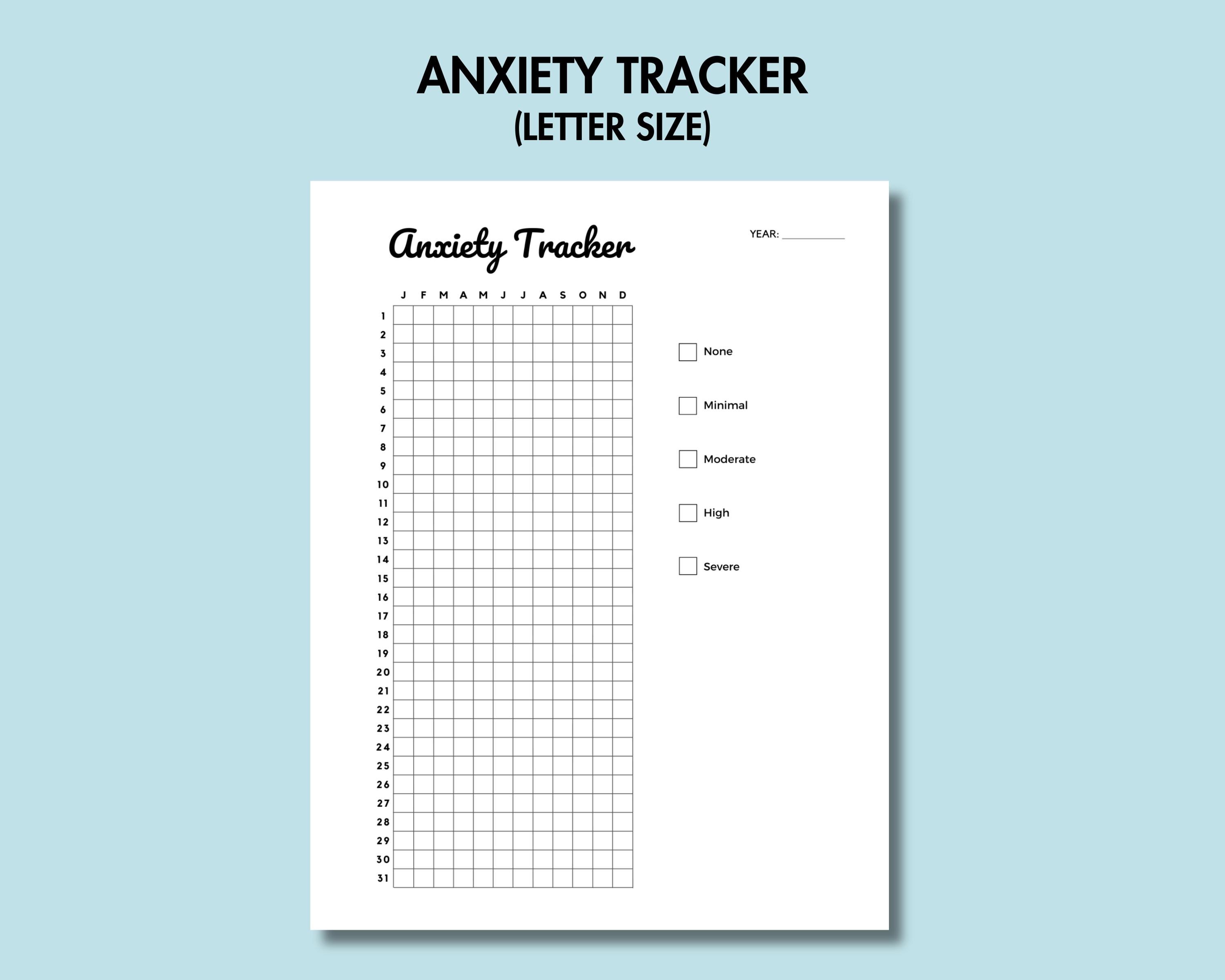 Mental Health & Mood Tracker With Journal Prompt Printable Anxiety ...