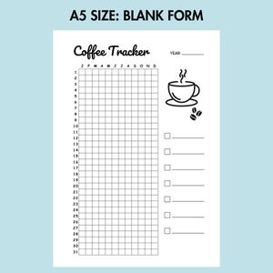 Coffee Tracker Printable Caffeine Tracker No Coffee Challenge, Year in ...