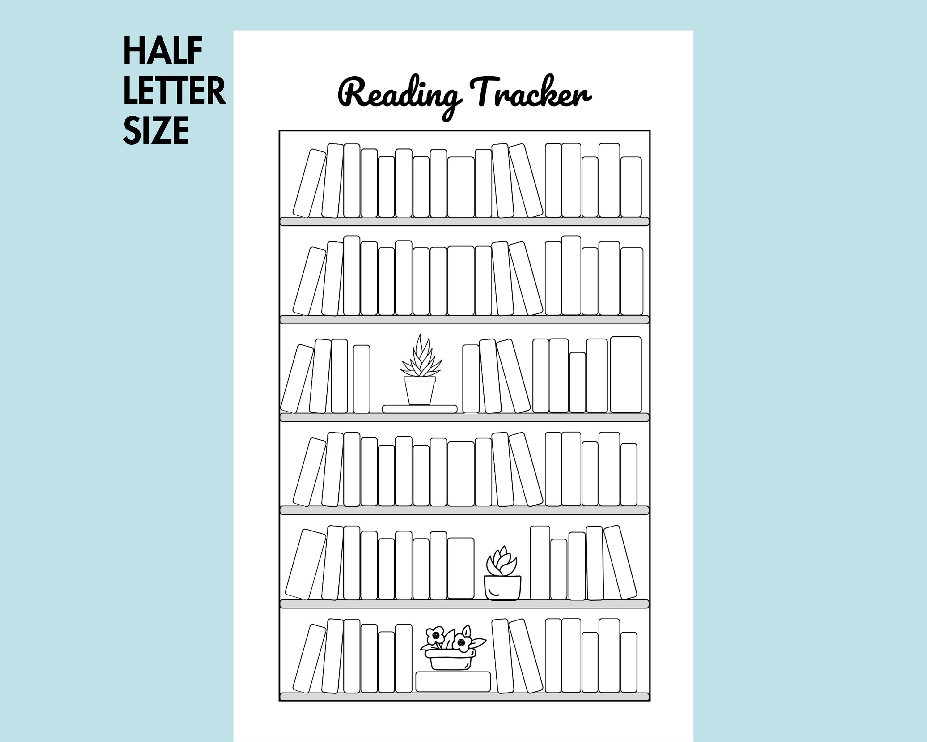 Reading Tracker Printable Bookshelf Tracker Reading Log, Book Challenge ...