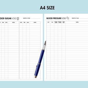 Blood Sugar Log Printable Blood Pressure Log PDF Blood Glucose Tracker ...