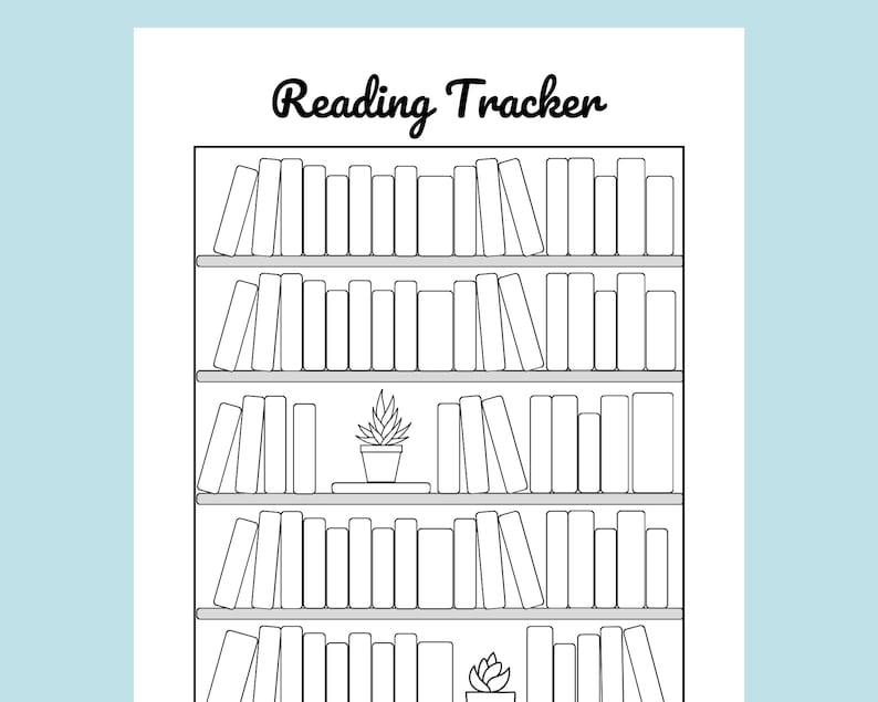 Reading Tracker Printable Bookshelf Tracker Reading Log, Book Challenge ...