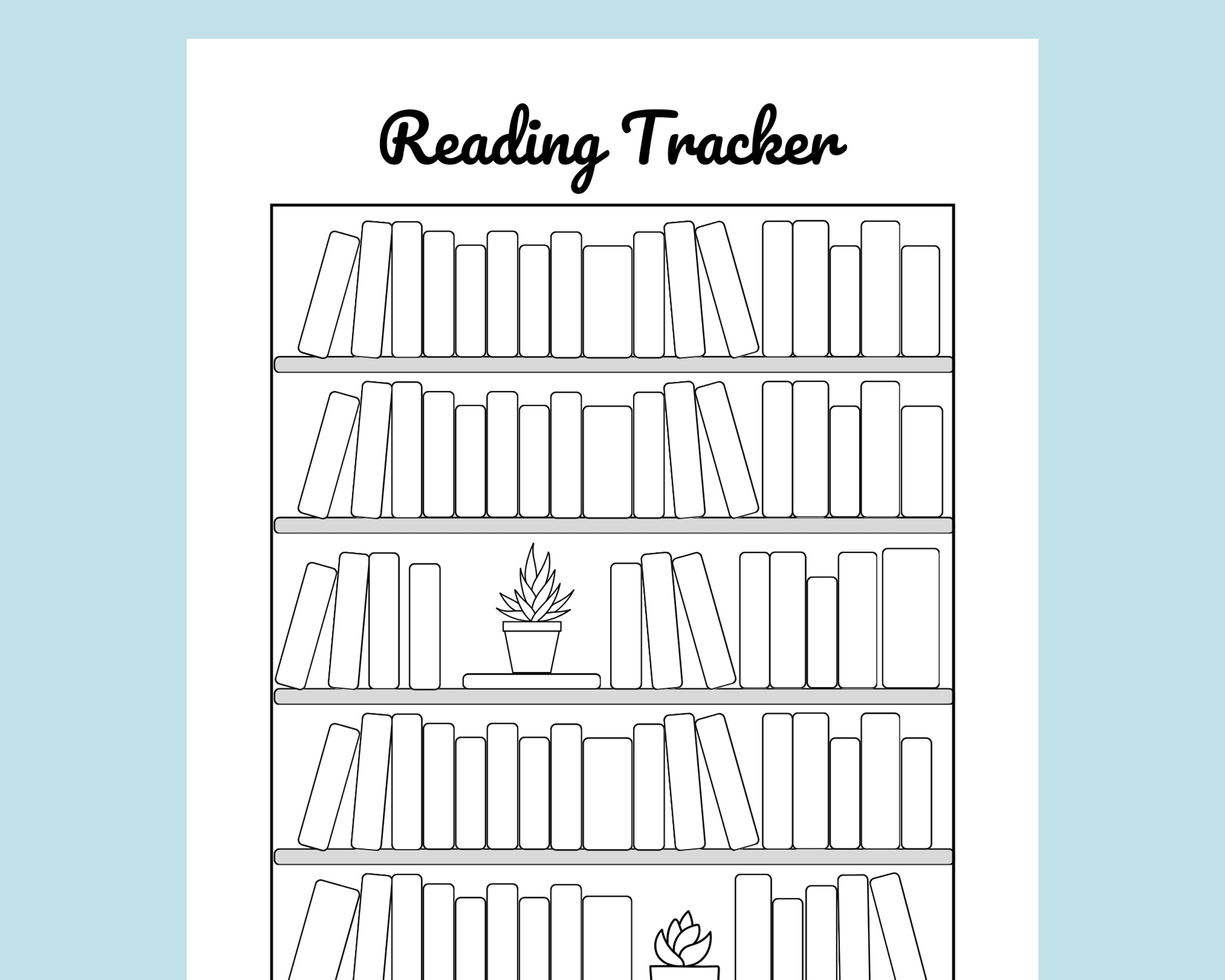 Reading Tracker Printable Bookshelf Tracker Reading Log, Book Challenge ...