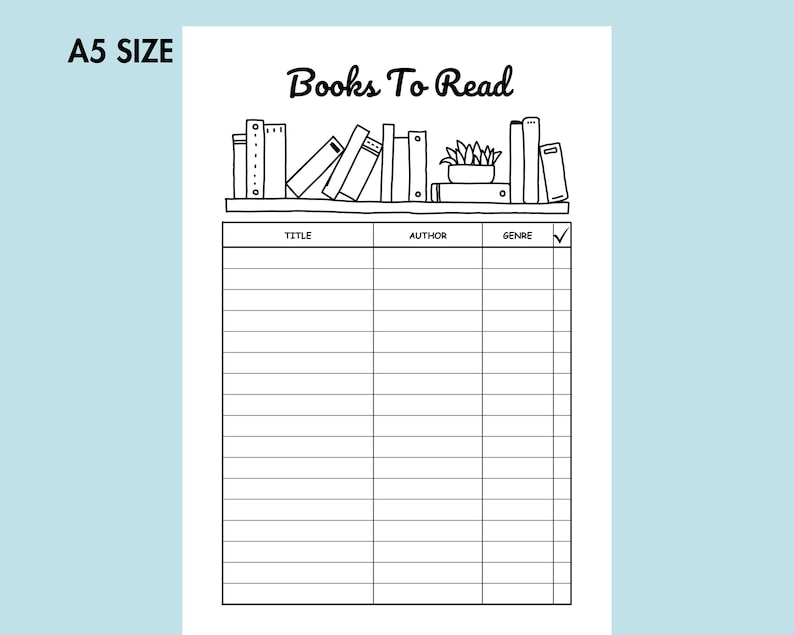 Book Tracker Printable Reading Tracker PDF Book Reading Planner ...