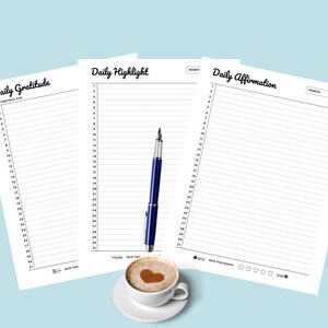 Daily Self Care Tracker Printable Mood Tracker Journal With Journal ...