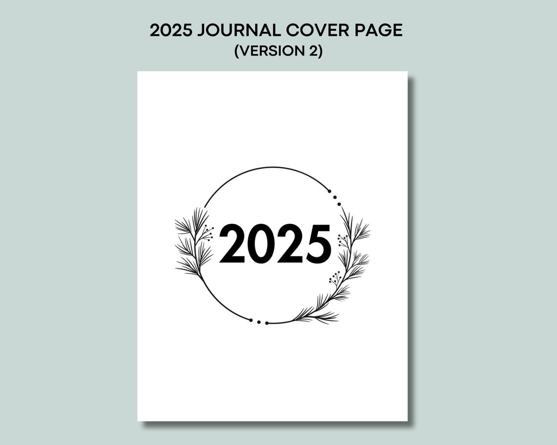 2025 Journal Cover Page Printable 2025 Planner Title Page, This Journal ...