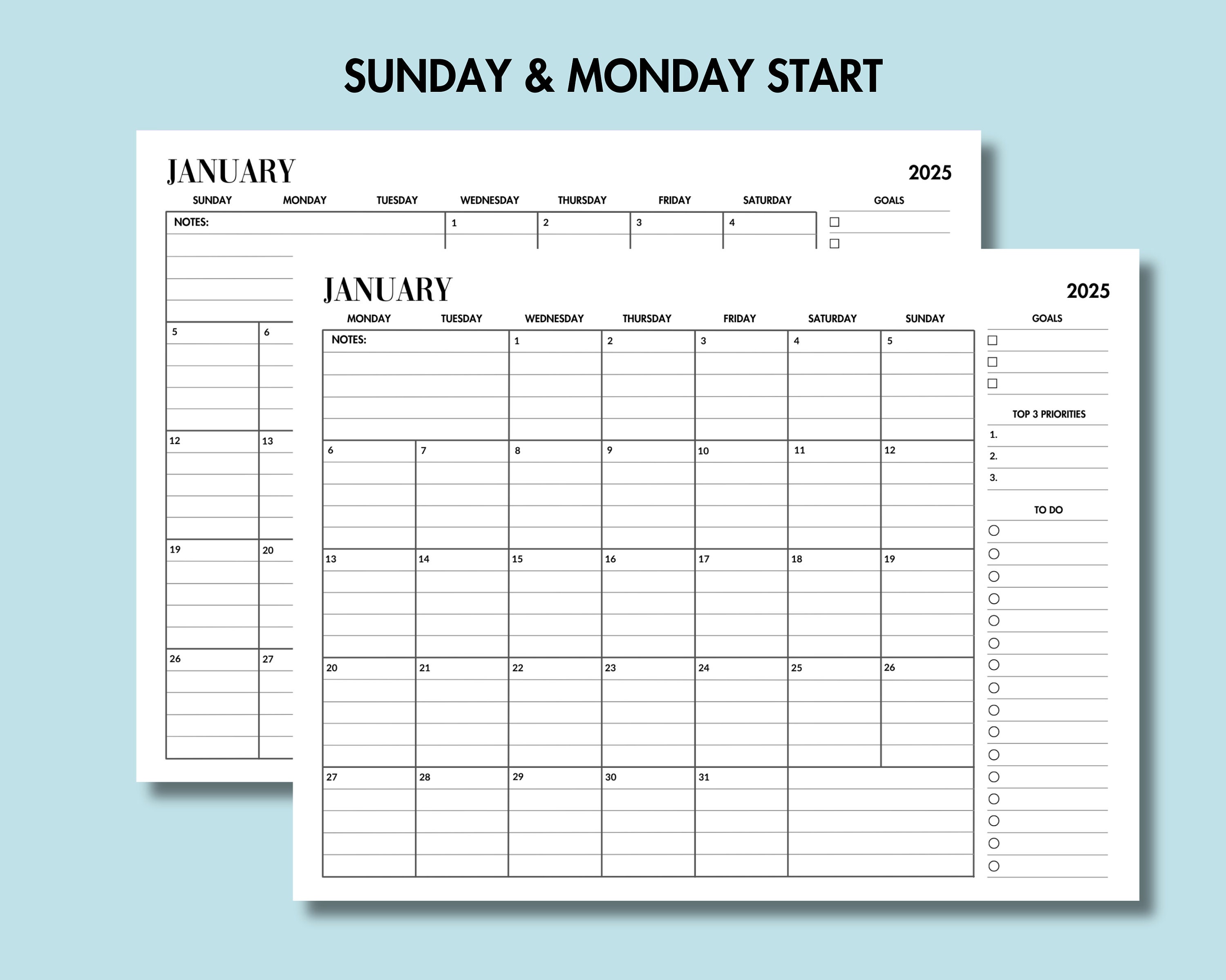 2025 Monthly Calendar Printable 2025 Monthly Planner 2025 Lined ...