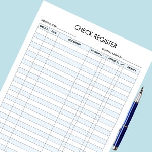 Check Register Printable for Personal Checking Account and Small ...