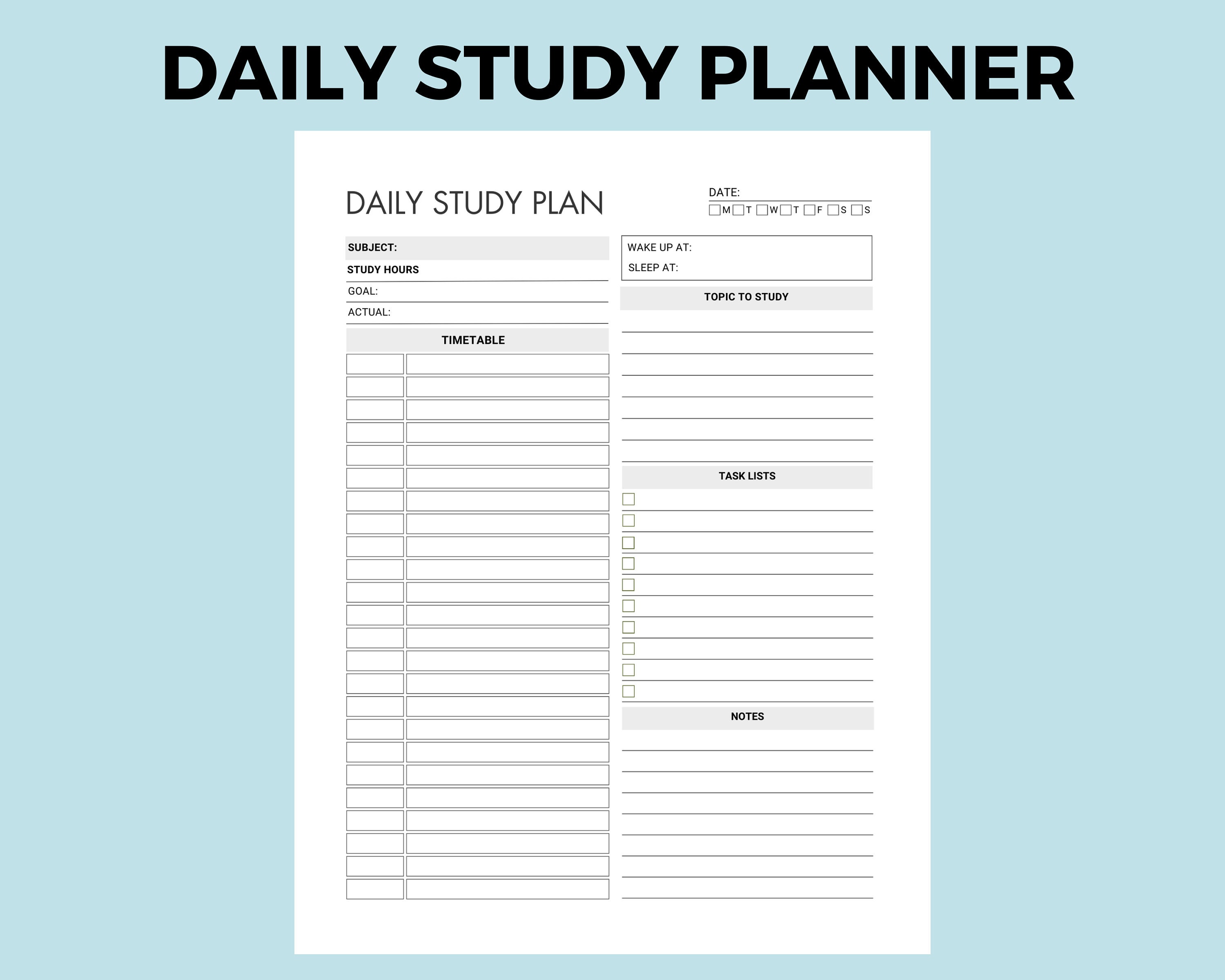 Study Planner Printable Instant Download Academic Planner for - Etsy