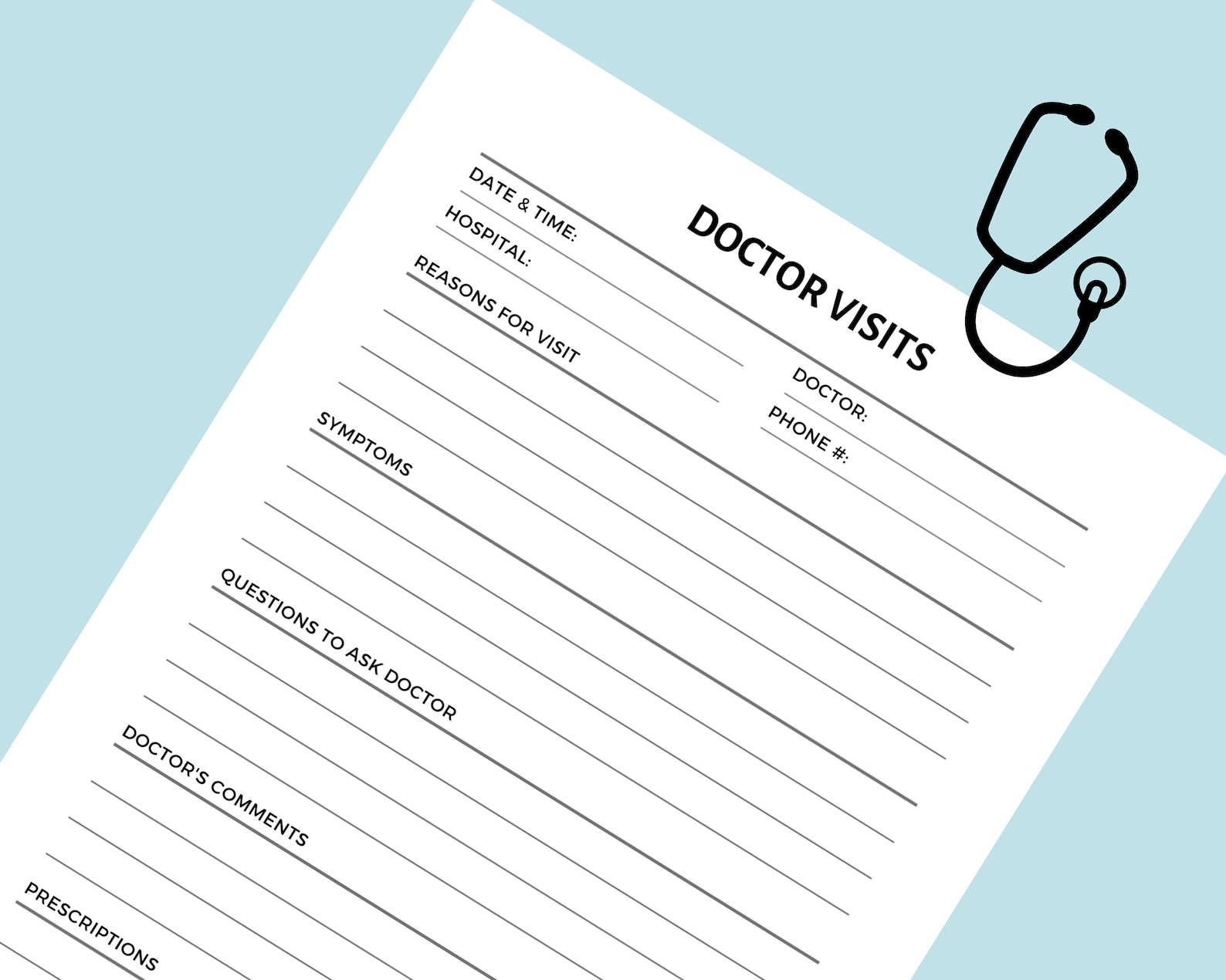 Doctor Visit Note Printable Doctor Appointment Planner Doctor Note Page ...