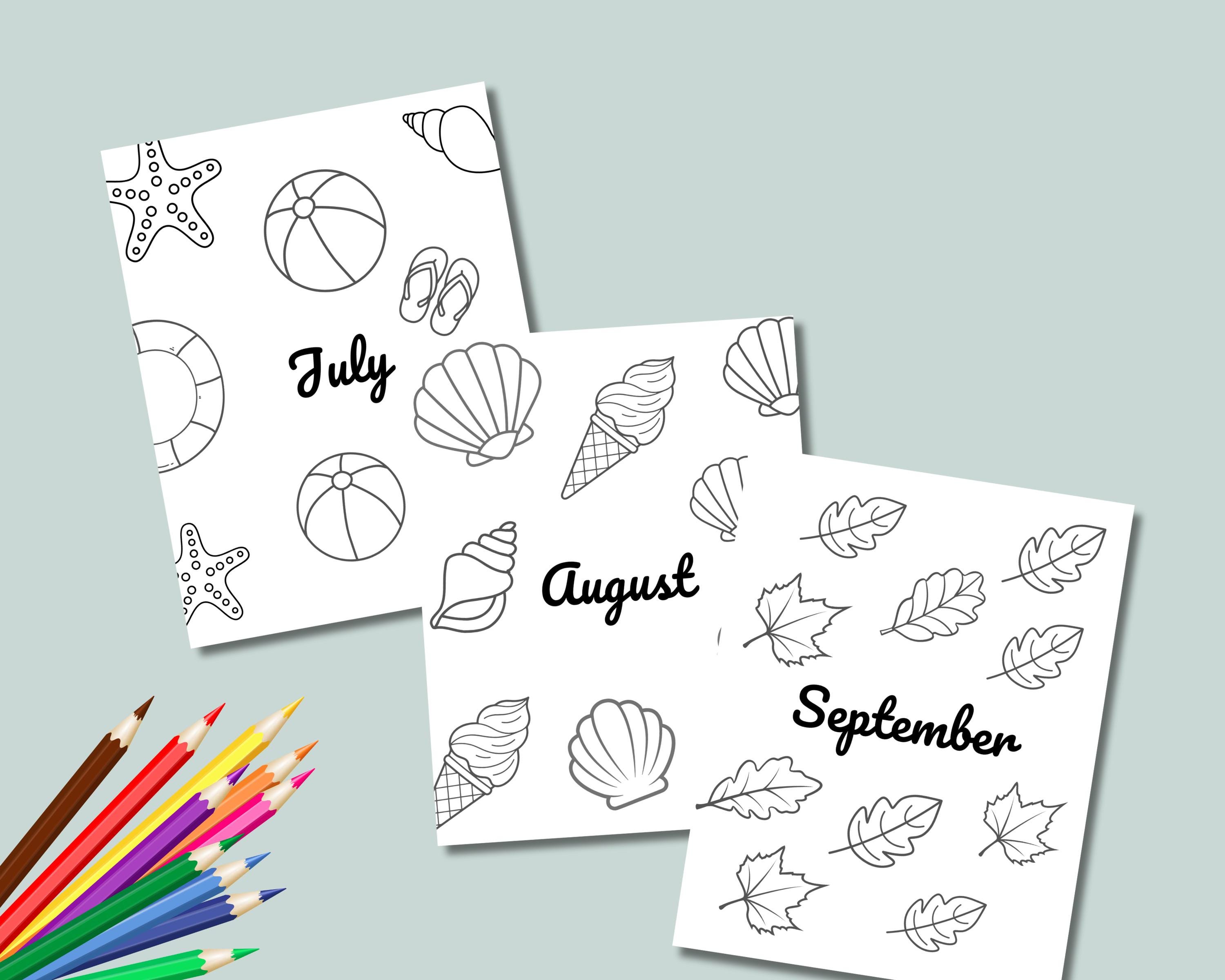 12 Month Title Page, Monthly Journal Cover Printable Instant Download ...