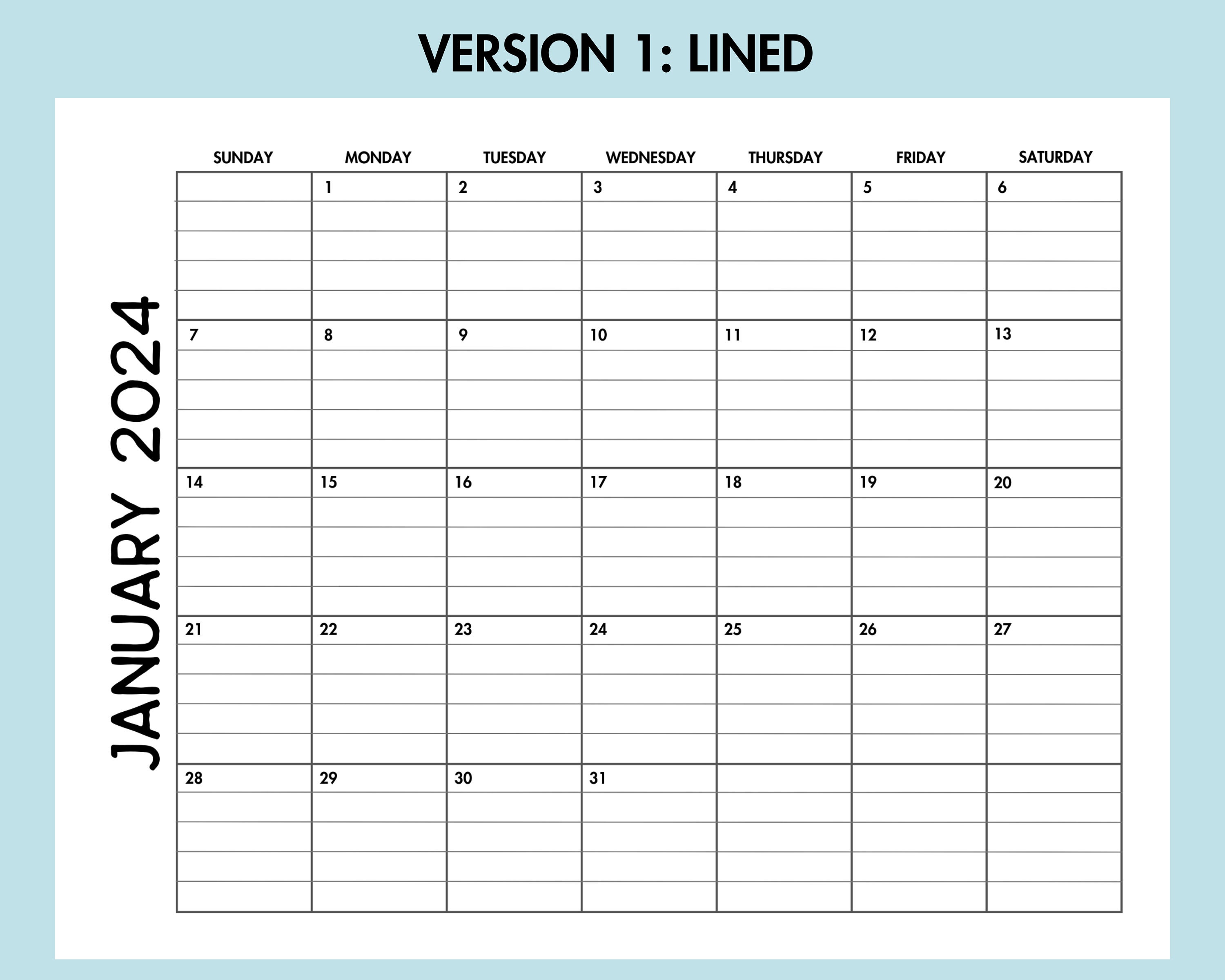 2024 Lined Monthly Calendar Printable, 2024 Monthly Calendar Landscape ... 2024 Lined Monthly Calendar Printable, 2024 Monthly Calendar Landscape ...