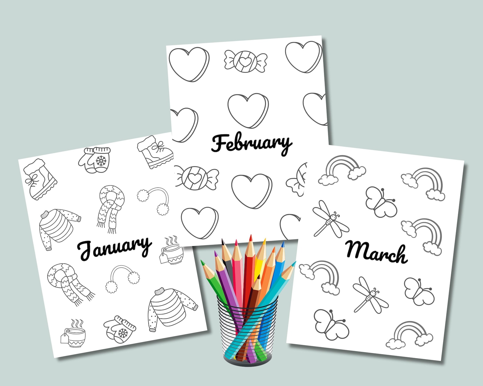 12 Month Journal Title Page Bundle Printable Journal Cover Page ...