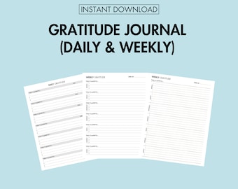 Weekly Gratitude Journal Printable, PDF – DOWNLOAD - Etsy
