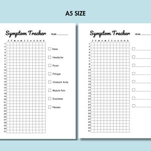 Symptom Tracker Printable Symptom Log PDF Health Tracker, Medical ...