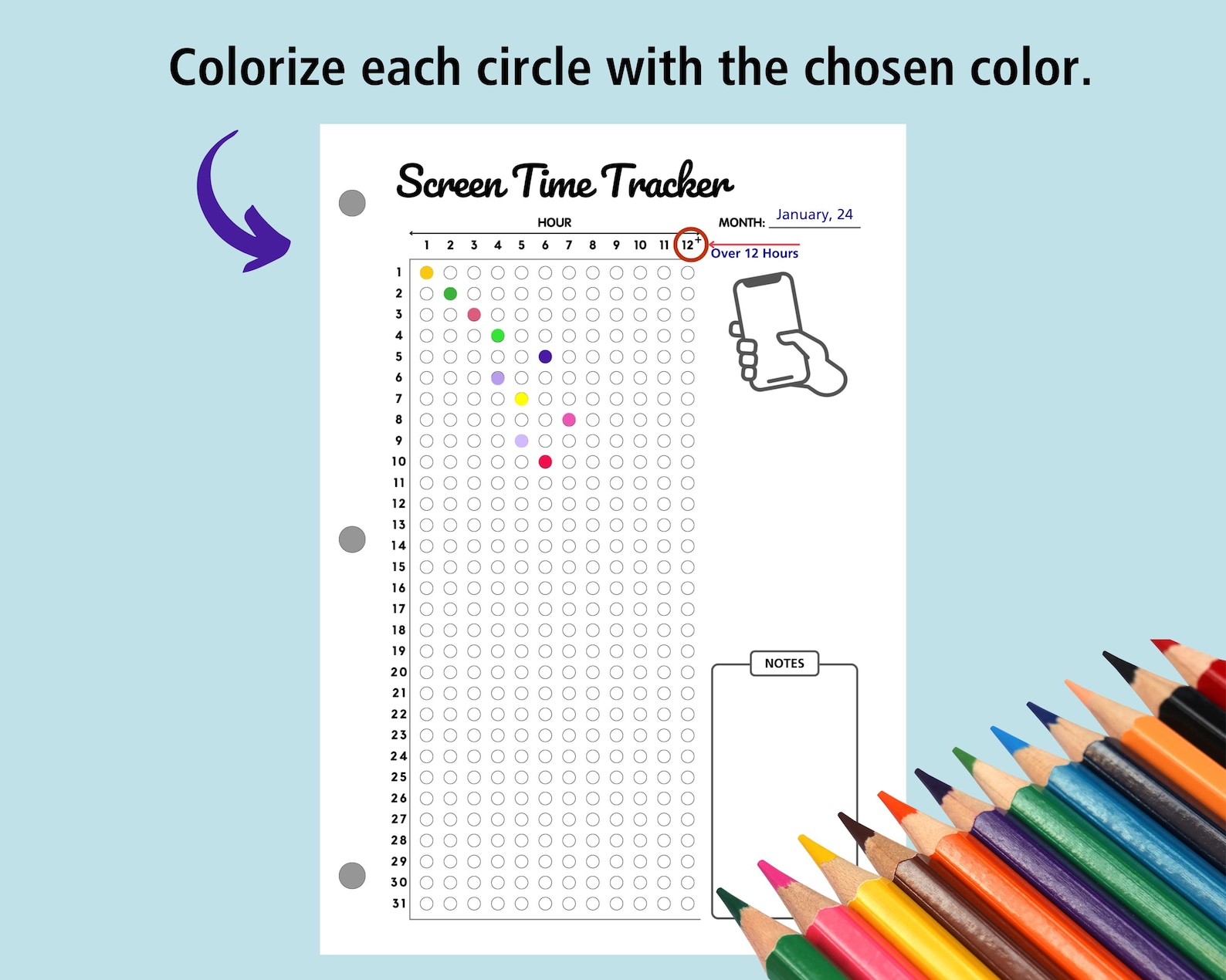 Screen Time Tracker Printable Digital Screen Time Management Tracker ...