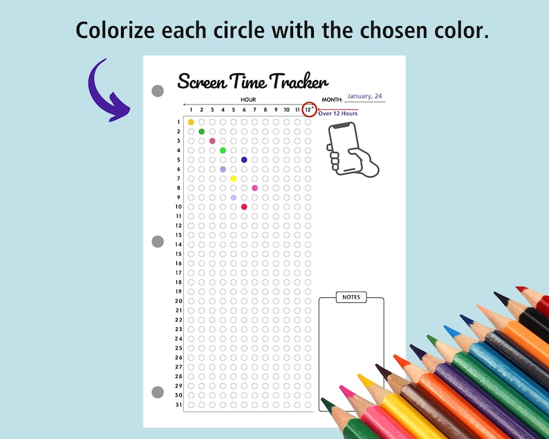 Screen Time Tracker Printable Digital Screen Time Management Tracker ...