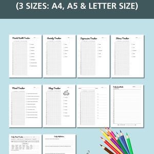 Mental Health & Mood Tracker With Journal Prompt Printable Anxiety ...