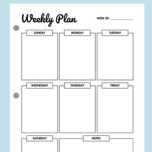 Weekly Planner Undated Printable Weekly Work Schedule PDF Weekly to Do ...