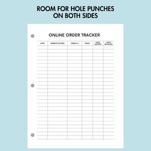 Online Order Tracker Printable Order Form Online Purchase Tracker for ...