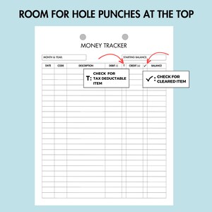 Money Tracker Printable Income and Expense Tracker PDF Checkbook ...