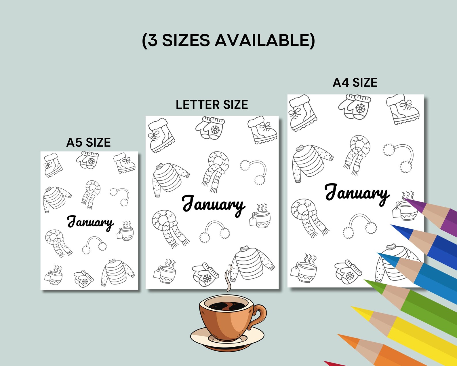 12 Month Journal Title Page Bundle Printable Journal Cover Page ...