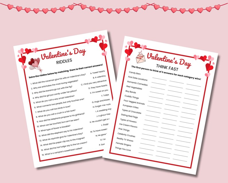 Valentine Party Game for Adult Valentine Day Scavenger Hunt Game Adult ...