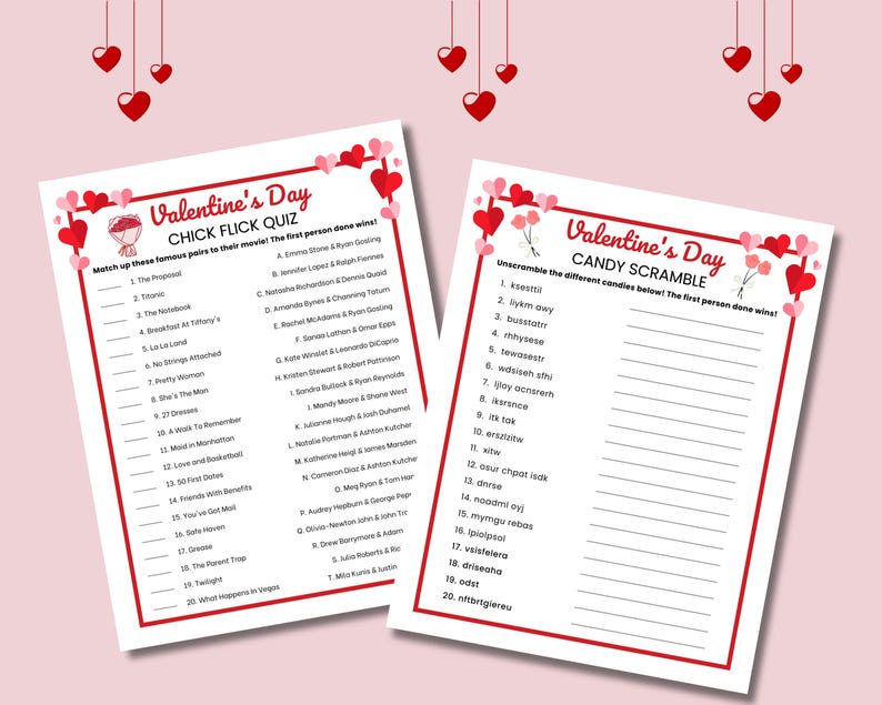Valentine Party Game for Adult Valentine Day Scavenger Hunt Game Adult ...